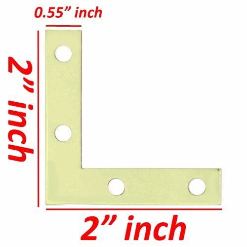 Buy Wideskall 2 inch Flat Corner Angle Brace Repair Plated Bracket ...