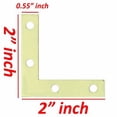 Wideskall Hardware 2" Flat Corner Brace, Brass w/ Screws, Zinc Plated ...