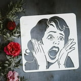 Shouting Woman Painting Stencil 11.8x11.8 inch Large Woman Shouting ...