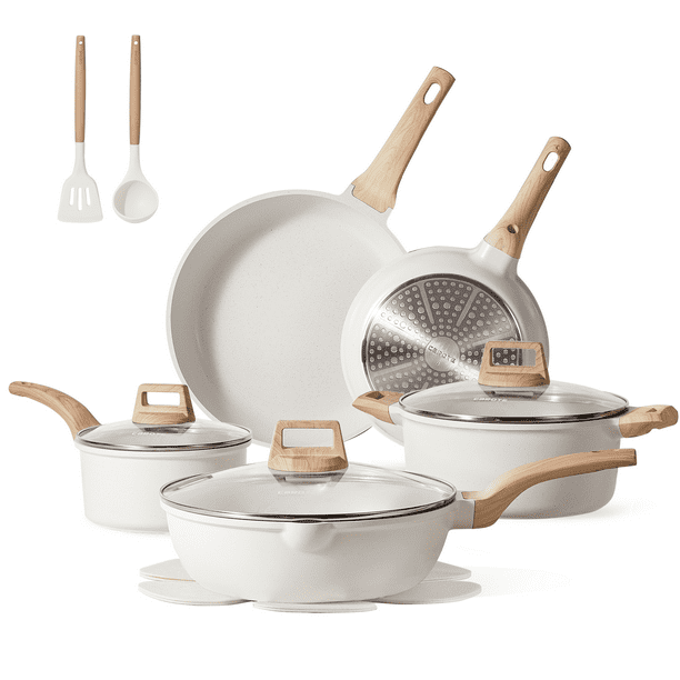 Carote 14PCS Nonstick Cookware Sets, Granite Non Stick Pots and Pans ...