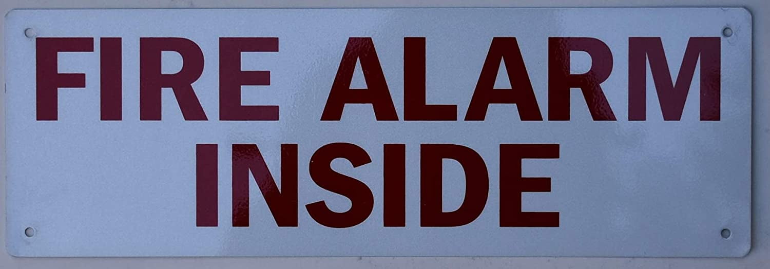 FIRE Alarm Inside Sign (Reflective White,Aluminium 4x12 inch)(ref-2022 ...