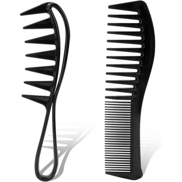 2Pcs Wide Tooth Comb, Large Tooth Curl Comb Shark Teeth Comb for Women ...