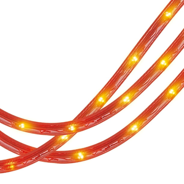 Holiday Time LED Red Rope Lights, 15ft w/White Wire - Walmart.com ...