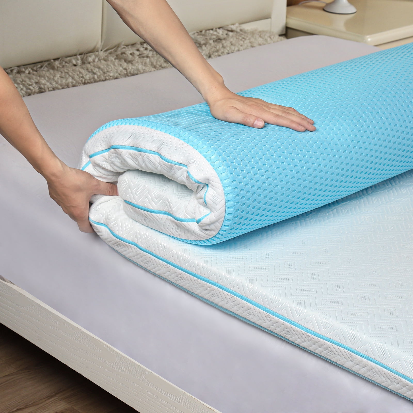 Memory Foam Mattress Topper 3 inch Queen Size - Walmart.com