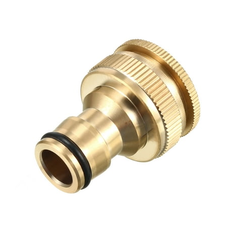 Brass Garden Hose Threaded Tap Connector, 1/2 PT and 3/4 PT 2-in-1 ...