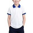 AVRNLIQ Boys 100% Cotton Short Sleeve Polo Shirt School Uniform Color ...