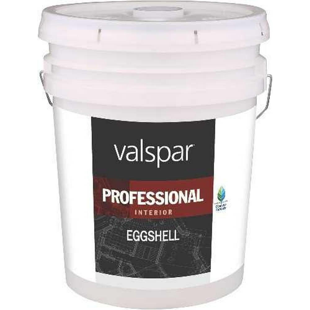 VALSPAR PAINT Interior High Hide Latex Paint White Eggshell, 5 Gallon ...
