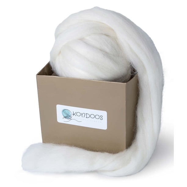 Kondoos Natural Wool roving, 8 OZ. Best Wool for Needle Felting ...