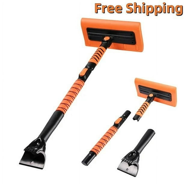 3 In 1 Telescoping Snow Shovel with Ice Scraper, Angle Adjustable Snow ...