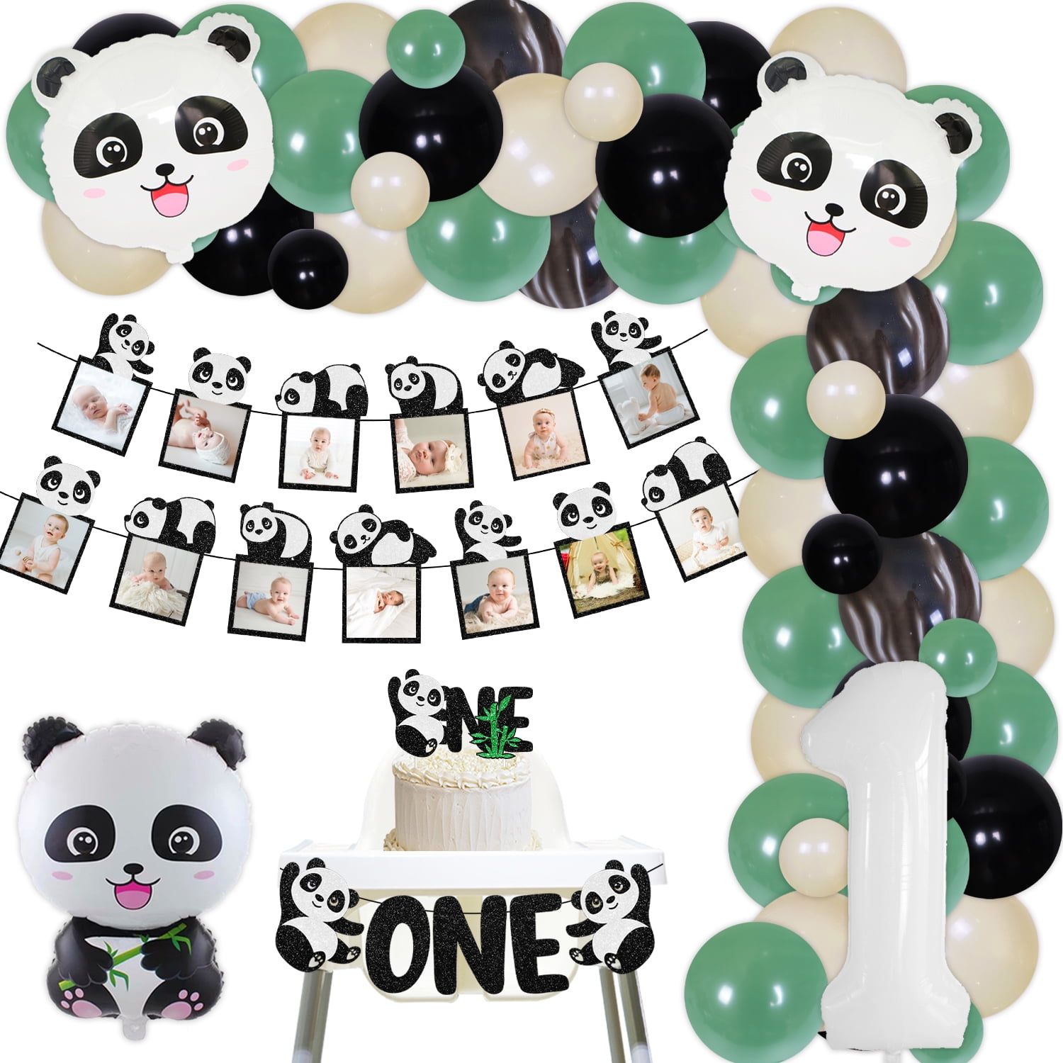 Panda 1st Birthday Party Decoration for Boys and Girls, Cute Panda ...