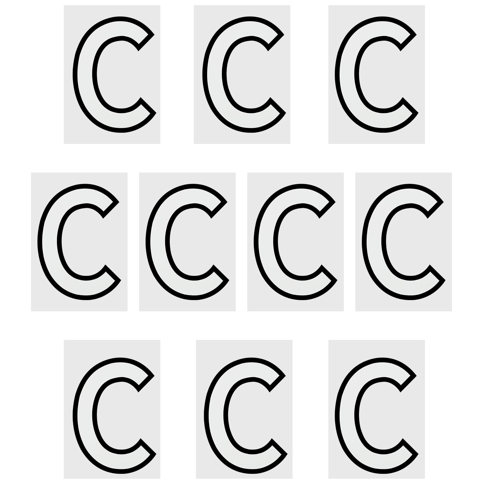 Uxcell Letter C Patches Iron on Heat Transfer Letters 2 Inch White ...