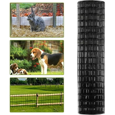 Hardware Cloth PVC Coated Wire Mesh 48'' x 1/4inch Mesh Black Vinyl ...