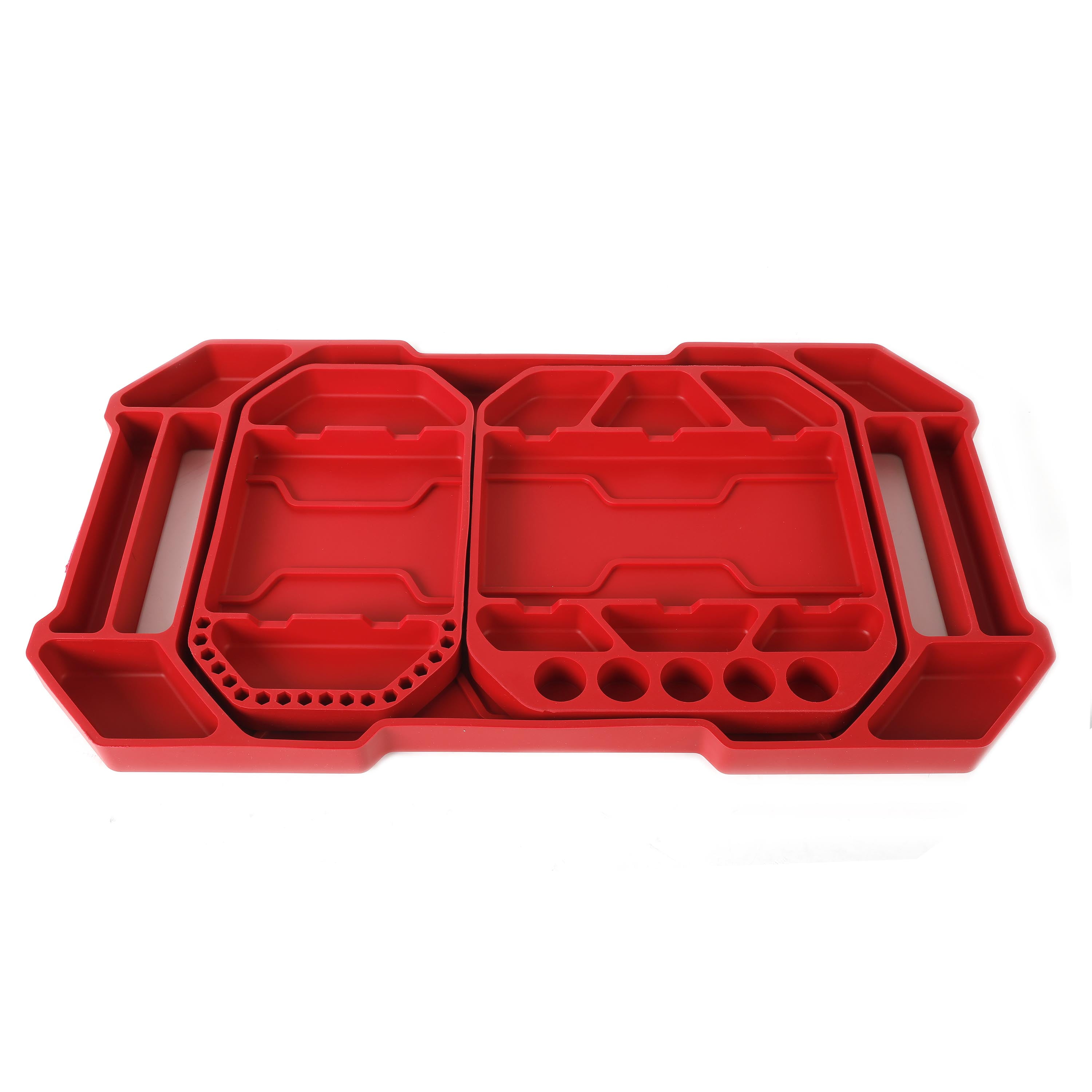 Hyper Tough 3-Piece Silicone Tool Organizer Tray, Flexible, Red ...