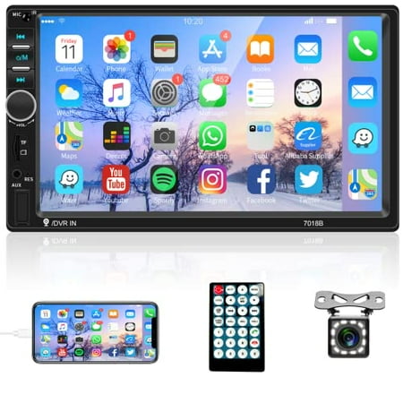 Double Din Touch Screen Car Stereo with Backup Camera, Rimoody 7 Inch ...
