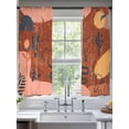 Bohemian Orange Arch Sun Rustic Texture Chiffon Sheer Curtains 72 ...