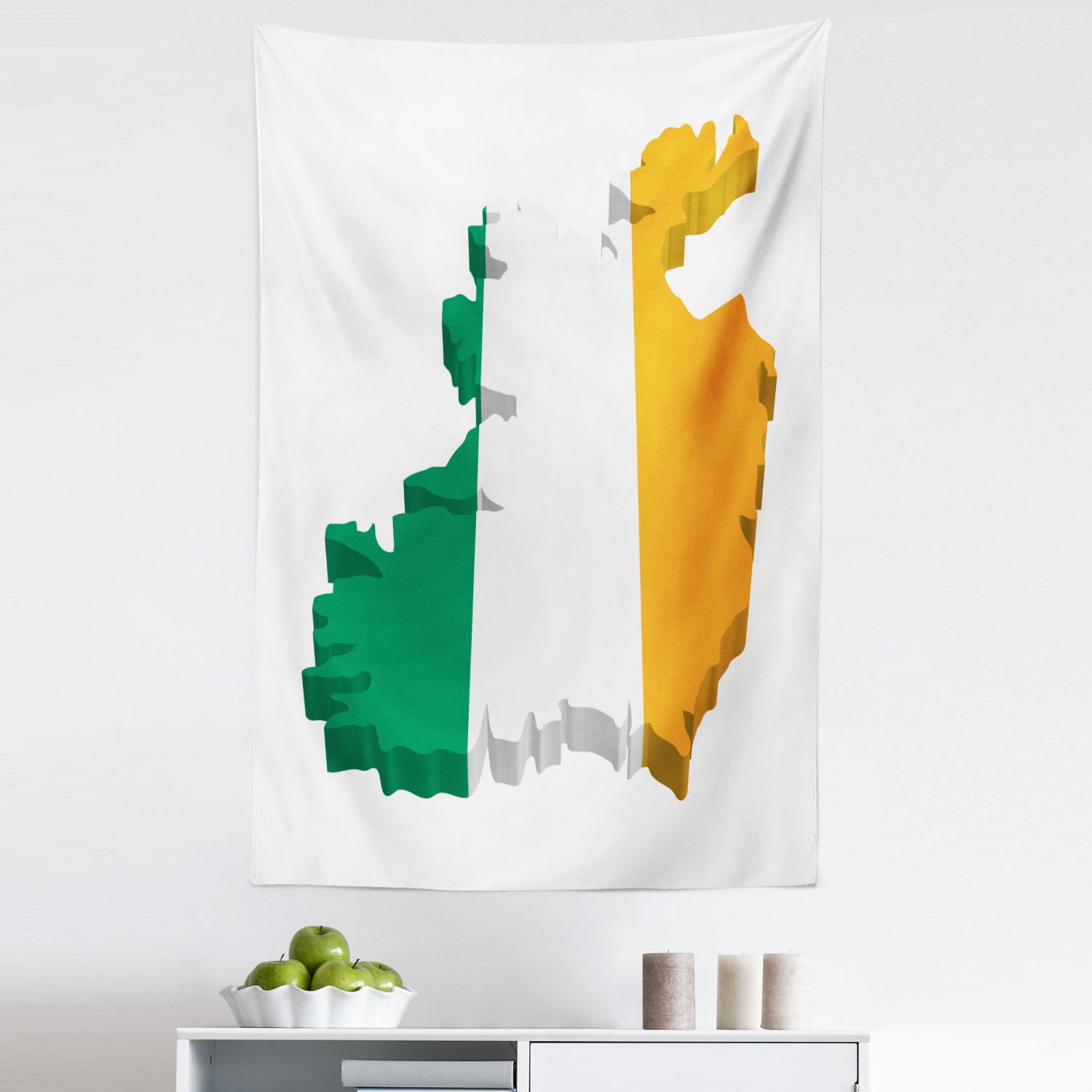 Ireland Map Tapestry, Computer Graphical Country Mapping Logo Shape ...