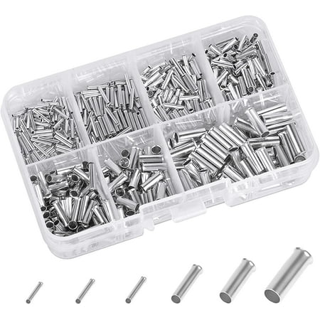 CARBONLIKE 600 Pcs 10-22 AWG Uninsulated Wire Ferrules Butt Connectors ...