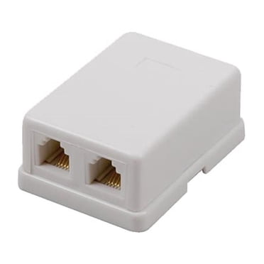 Leviton White 6-Wire Surface Mount Phone Jack Telephone C2645-W ...