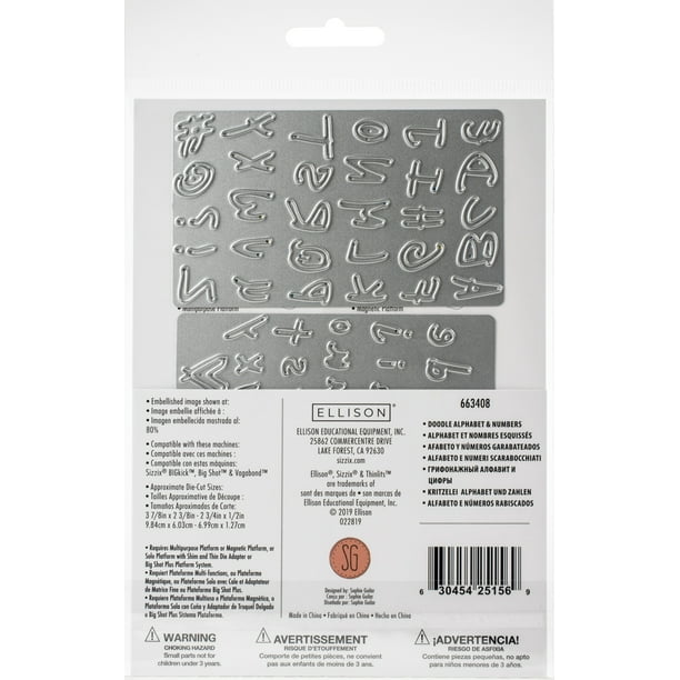 Sizzix Thinlits Die Set 4PK Doodle Alphabet & Numbers by Sophie Guilar - Walmart.com