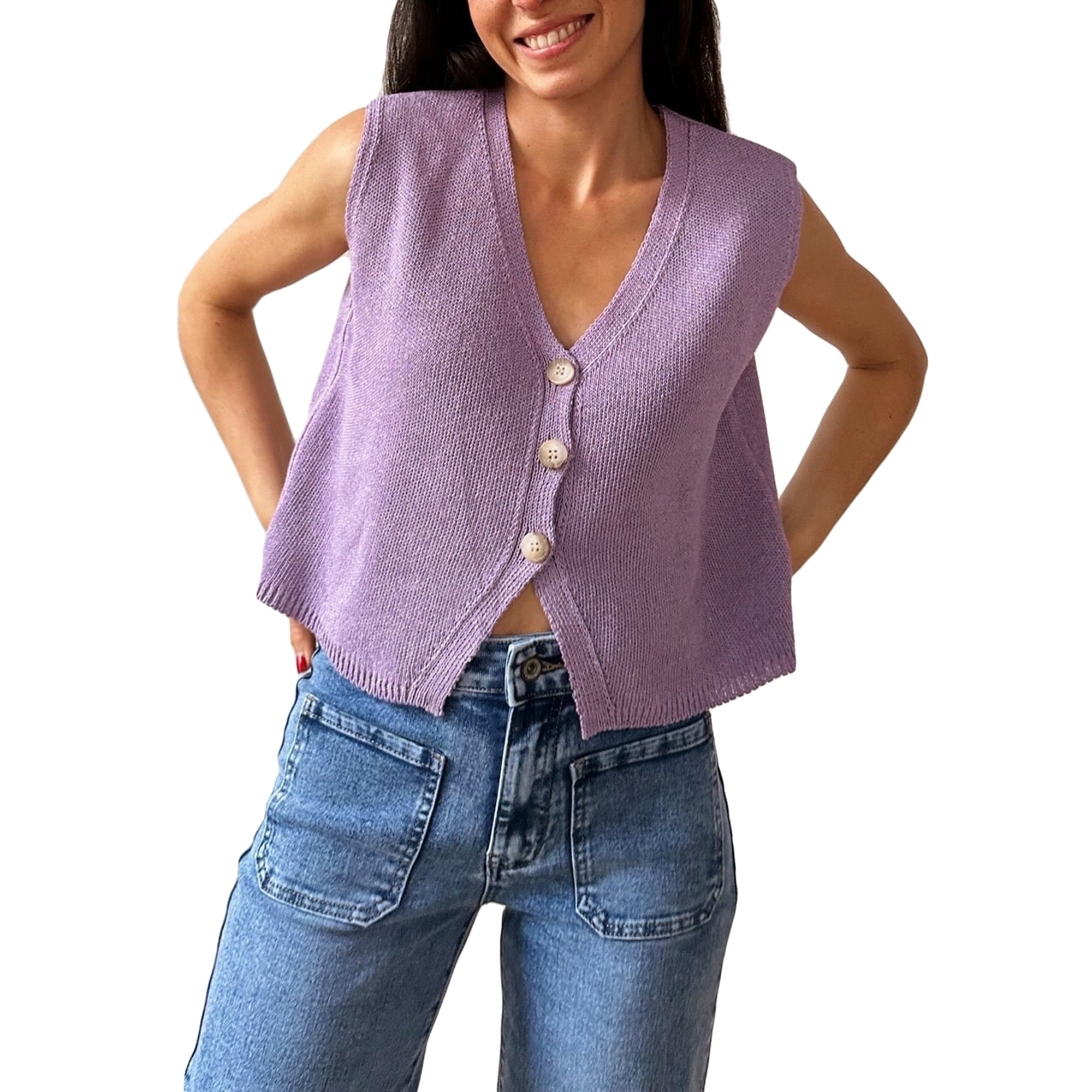 Click here for Gupgi Knit Tank Tops For Women Button Front V-Neck... prices