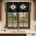 Boho Geometric 2 Panels Kitchen Valance, Dark Green Ethnic Tribal ...