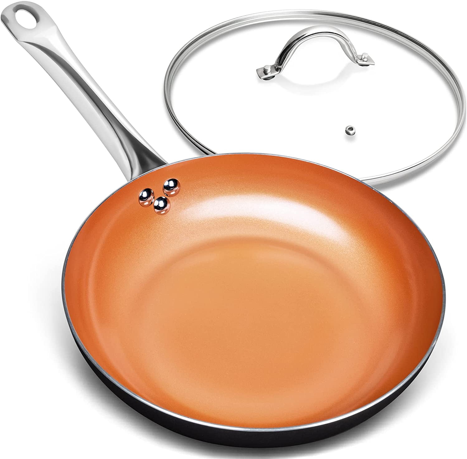 Michelangelo 10 Inch Frying Pan, Nonstick Frying Pan with Lid, Nonstick ...