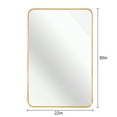 Rectangular Bathroom Mirror with Shatterproof Film, Gold Metal Frame ...