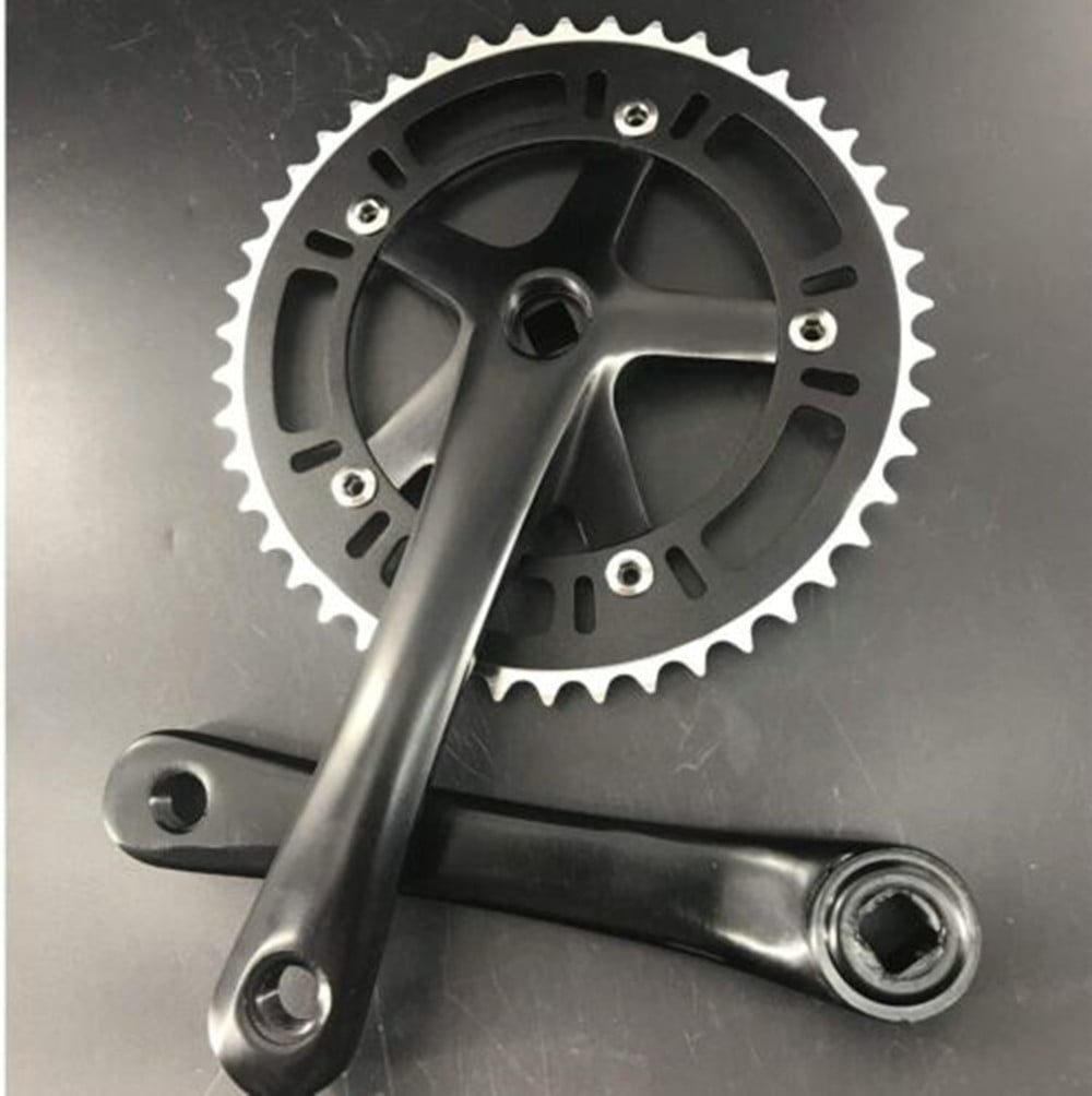 CDHPOWER Single Speed Crankset 46T 170mm Crankarms 130 BCD (Black ...