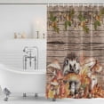 Autumn Mushroom and Hedgehog Shower Curtain Set, Waterproof Shower ...