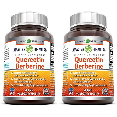 Amazing Formulas Quercetin Berberine 250mg Berberine and 250mg (Pack of ...