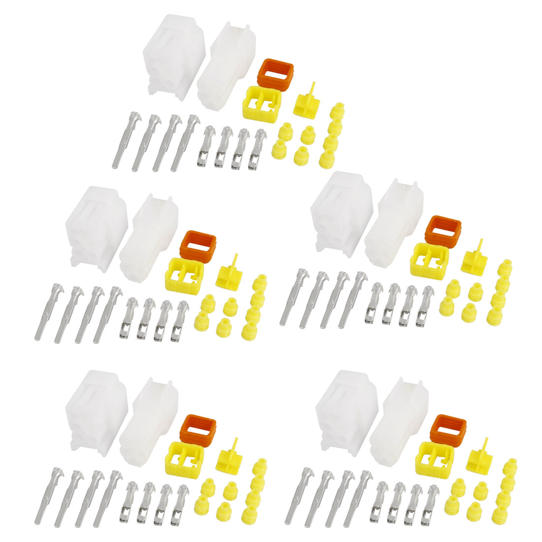 5 Kits White Wire Connector Plug in 4 Pins Waterproof Weather Proof for ...