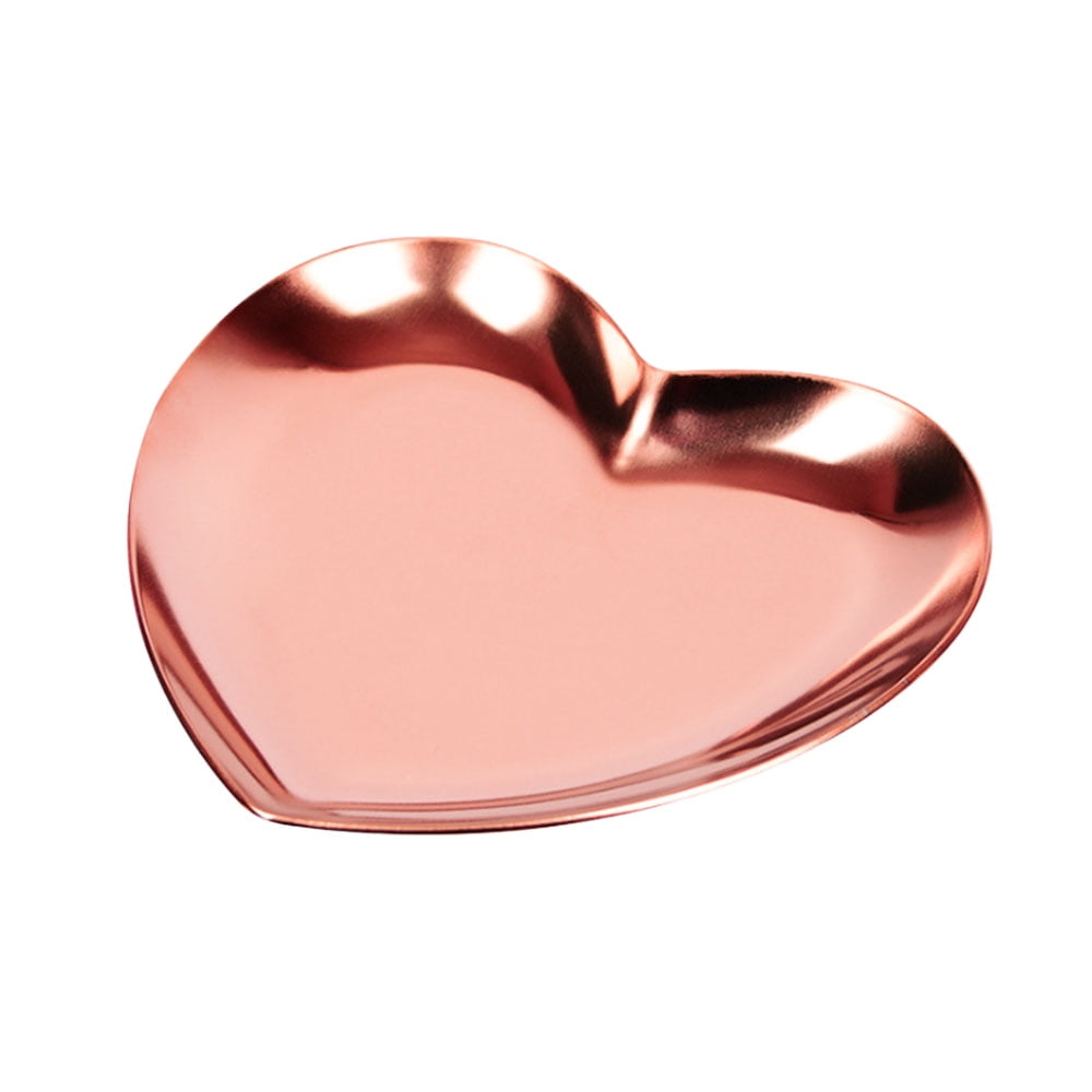 Stainless Steel Heart-Shaped Jewelry Tray Display Trinket Dish for ...