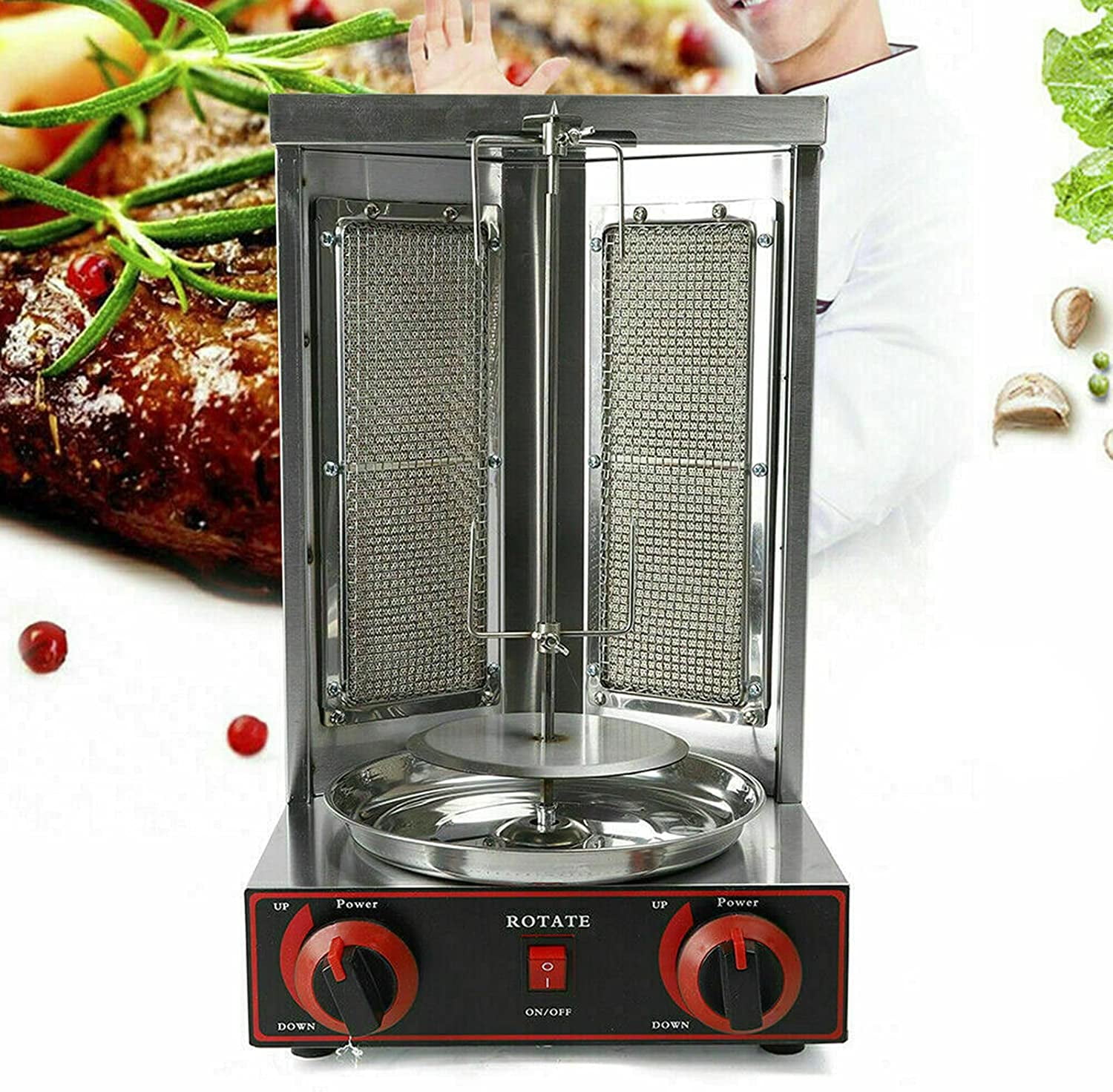 Miumaeov 3000W Vertical Countertop Shawarma Machine, Multi-Function ...