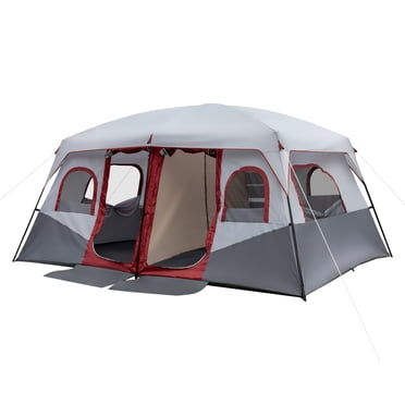 10 Person Family Cabin Tent, Huge Tent with 2 Room Design and Storage ...