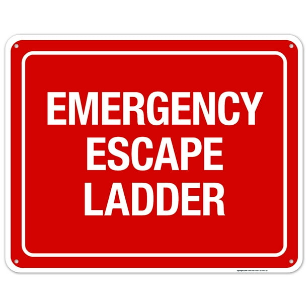 Emergency Escape LAdder Sign, Fire Safety Sign, - Walmart.com