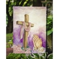 Carolines Treasures APH2810GF Easter Cross with Praying Hands Flag ...