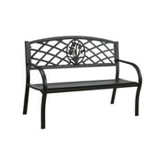 Plow & Hearth Outdoor Cast Metal Yard Grapevine Garden Bench in Powder ...