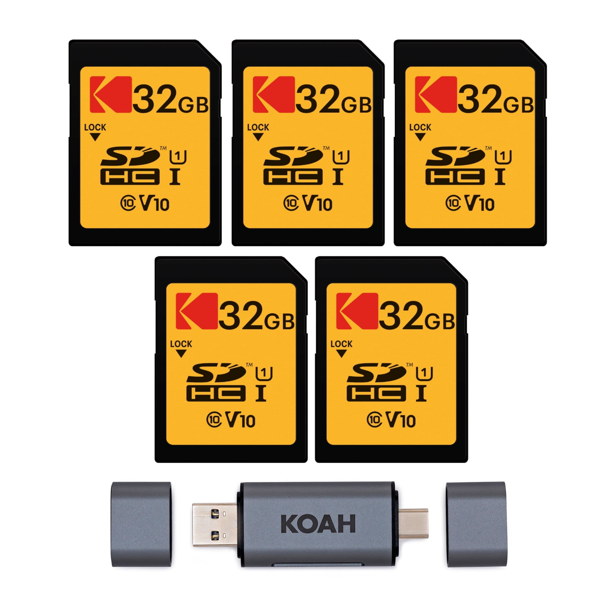 Kodak 32GB Class 10 UHS-I U1 SDHC Memory Card (5-Pack) Bundle - Walmart.com