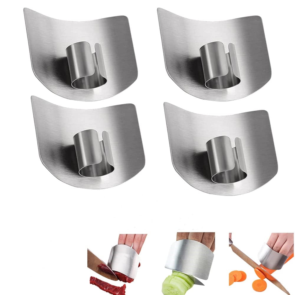 4pcs Stainless Steel Slice Fruit Cutting Finger Vegetables Safe Guard For