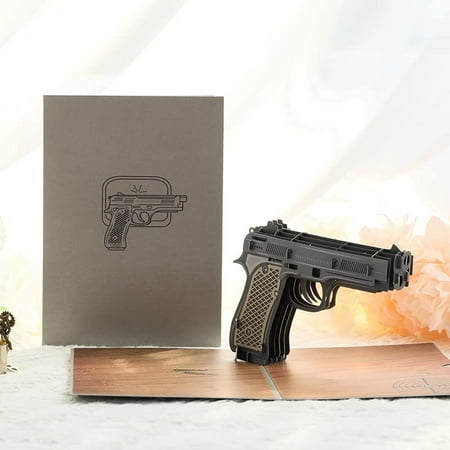 Gun 3D Pop Up Card Greeting Card Handmade Sharpshooter Cards for ...