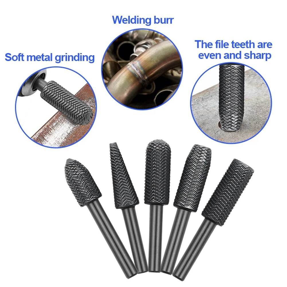 5Pcs Set Rotary Rasp File Steel File Router Grinding Burr, 46% OFF