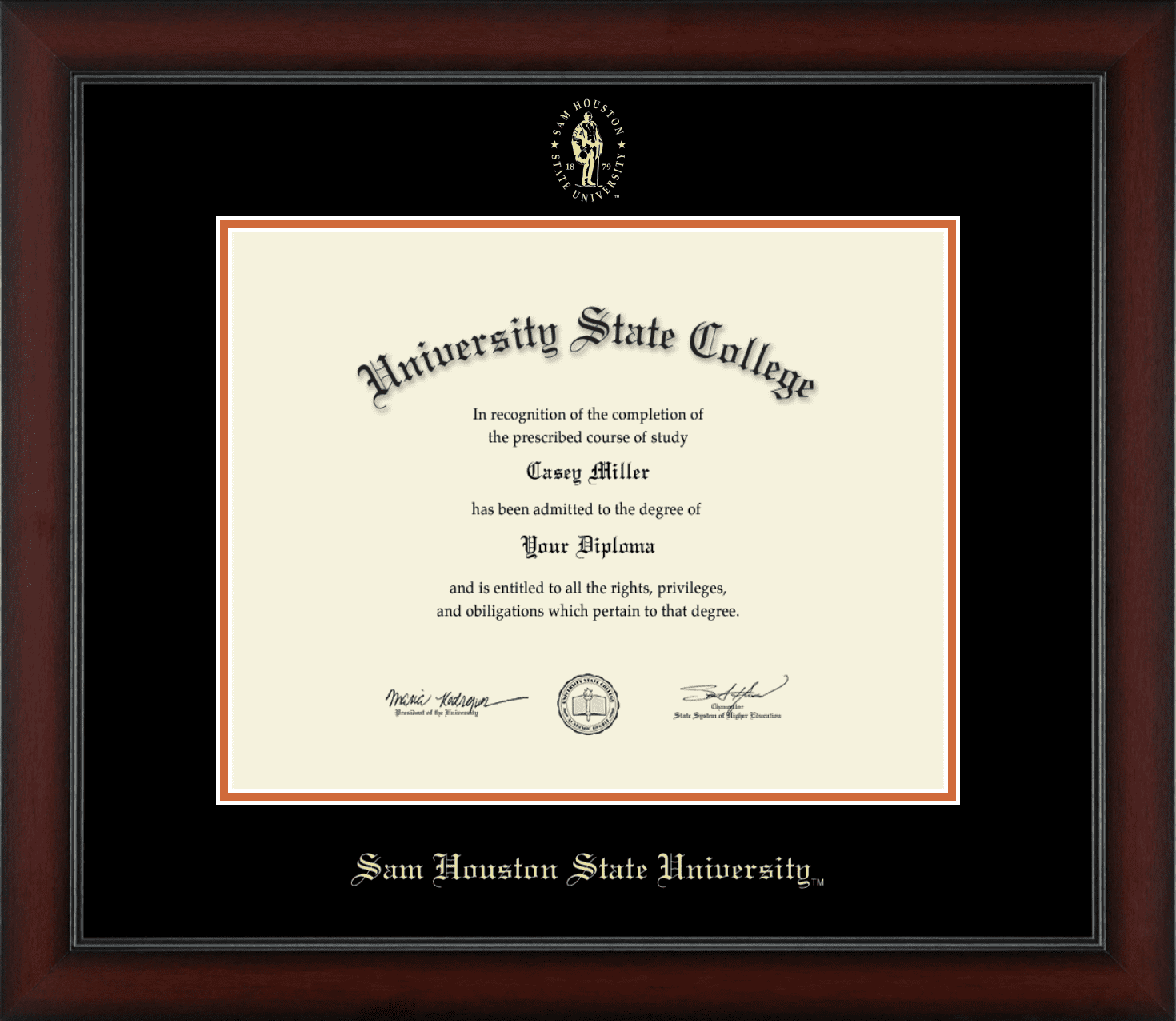 Sam Houston State University Diploma Frame, Document Size 14" x 11 ...