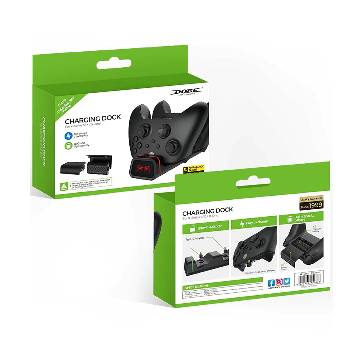 Xbox X Series S / X 1200 mAh Estacion de Carga (TYX-0625) Dobe ...