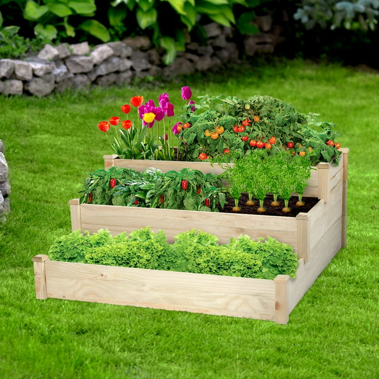 Rustic Elevated Garden Bed Modern Garden Raised Bed Wooden Planter Box