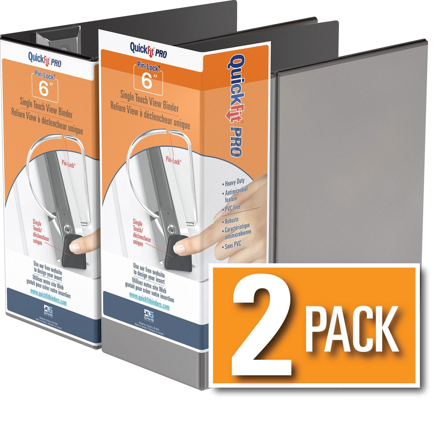 QuickFit® Pro Heavy Duty Single Touch Pin-Lock® View Binder, 2 Pack, 6 ...