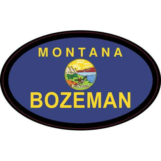 4in x 2.5in Oval Montana Flag Bozeman Sticker - Walmart.com - Walmart.com