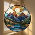 Alpine Lake Landscape Stained Glass Style Suncatcher for Window Decor ...
