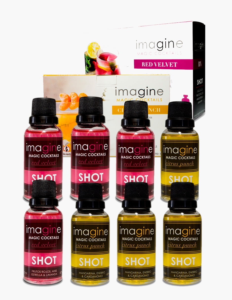 2 cajas con 4 shots cada una sabor shots Red Velvet y Citrus Punch ...