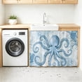 Blue Octopus Cabinet Curtains 28"W x 35"L, Dustproof Sink Skirt Curtain ...