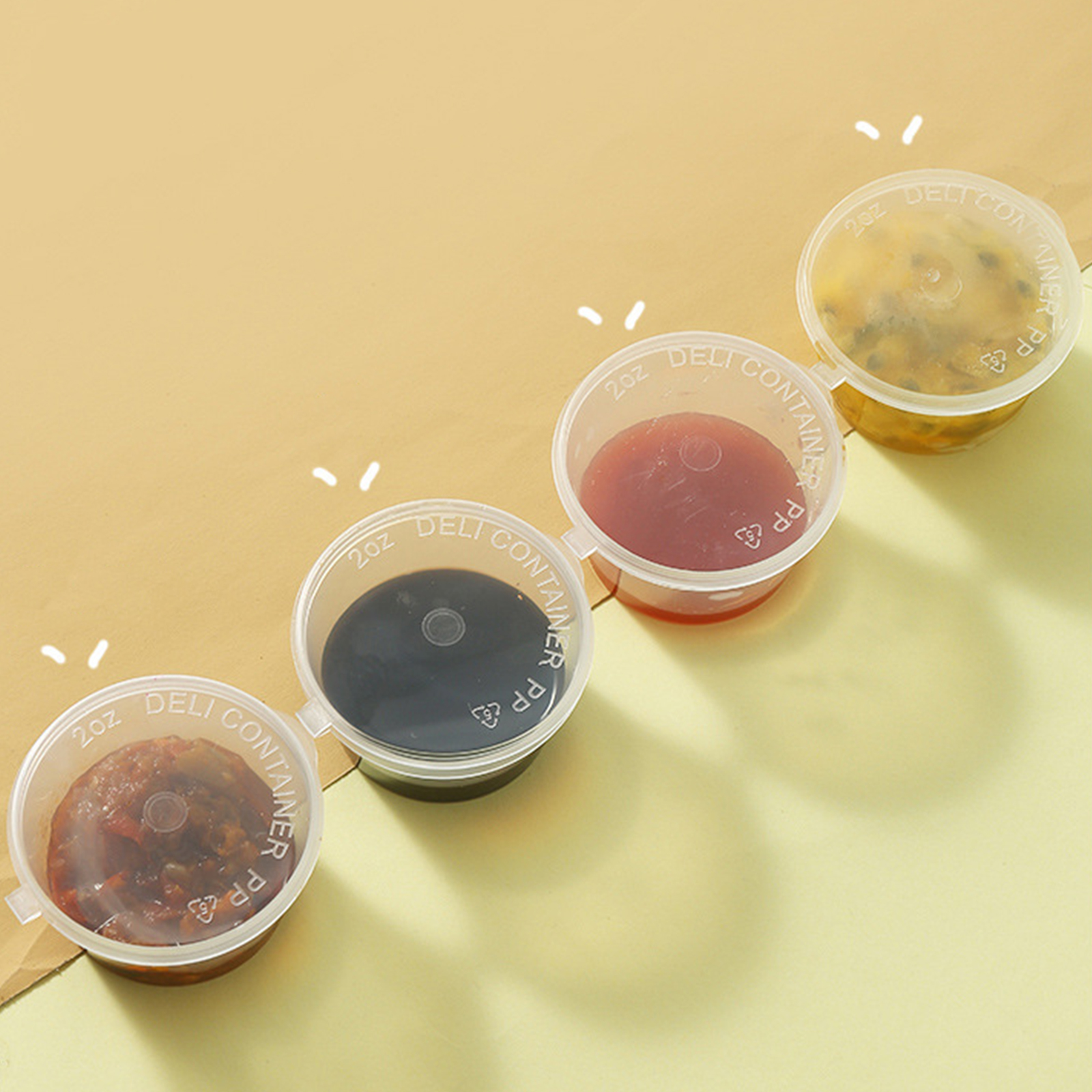 50 PCS Small Plastic Containers with Lids, OWNFAD Leak Free Jello Shot ...